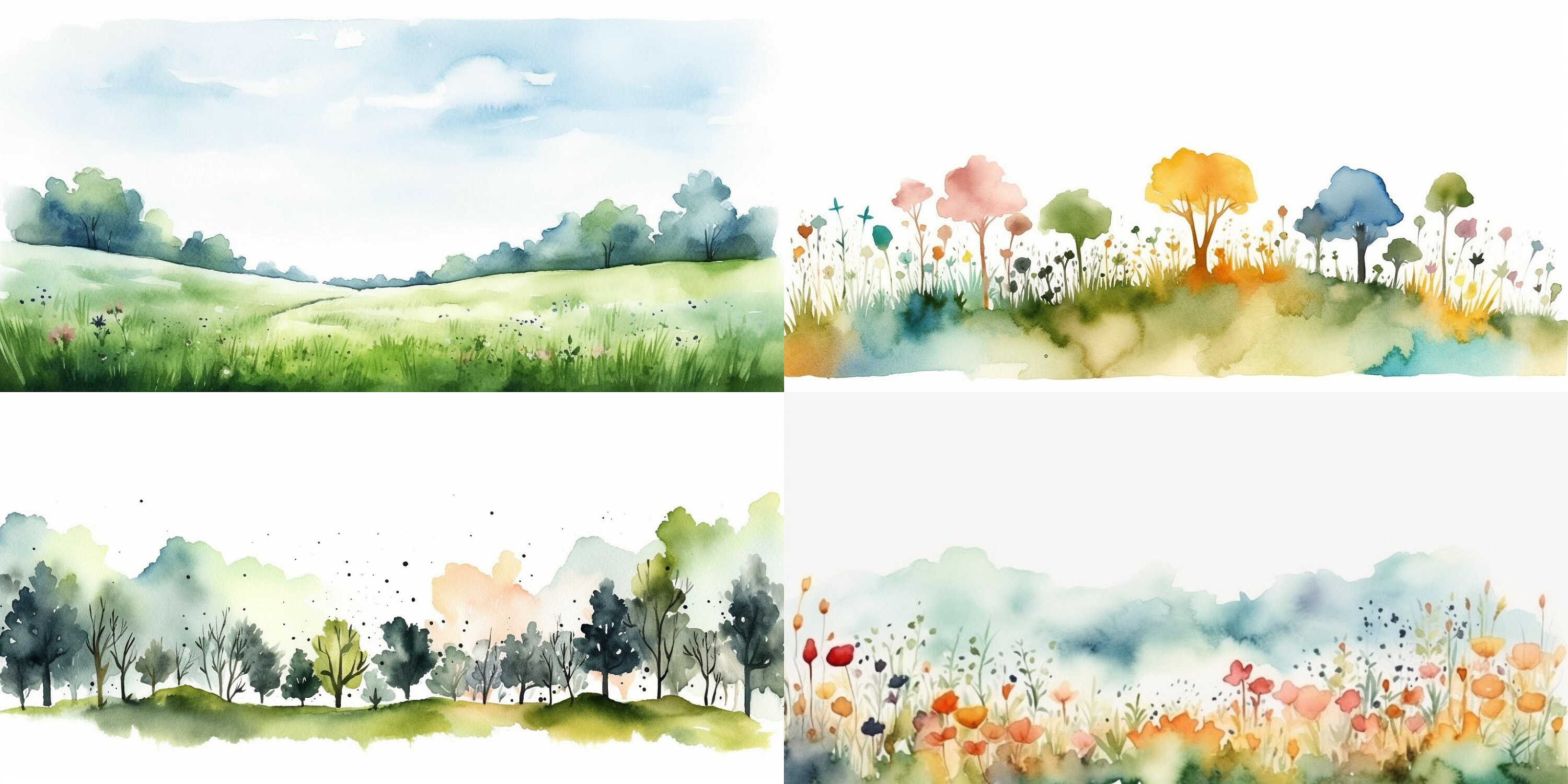 Watercolor Mountains Forest Trees Background, 12 High Quality Mountains ...