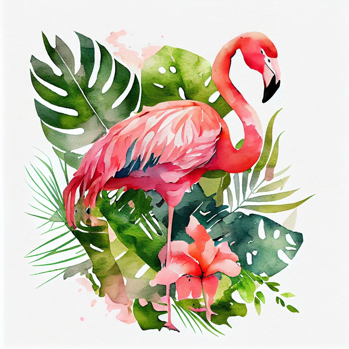 Watercolor Flamingo Clipart 10 High Quality Flamingo Jpgs - Etsy
