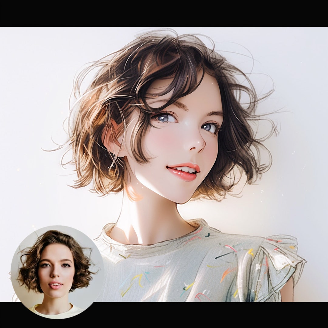 Custom Anime Portrait, Comic Style, Digital Photo, Printable ...