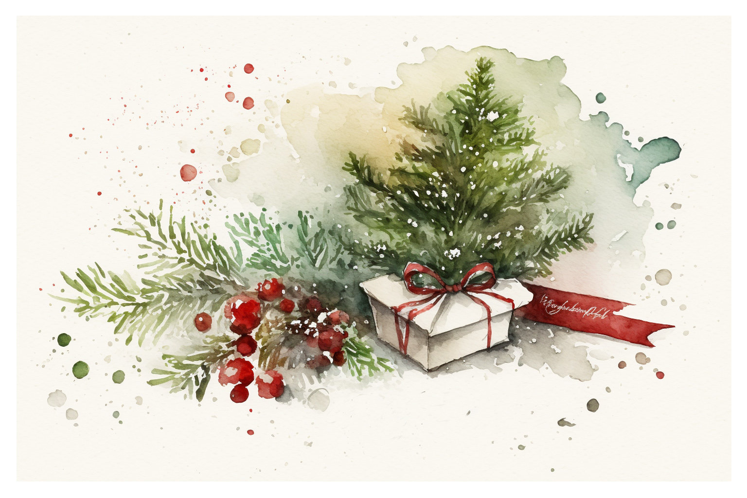 Watercolor Christmas Card Clipart, 12 High Quality Christmas Card Jpgs ...