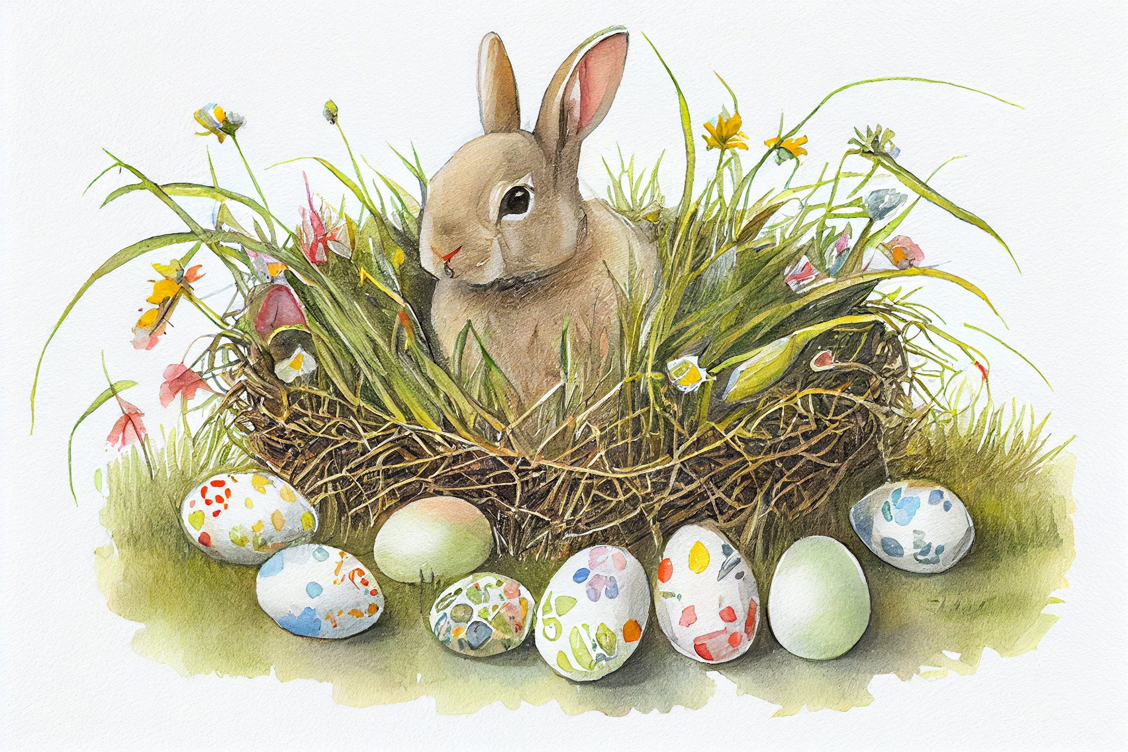 Easter Bunny Eggs Clipart, 8 High Quality Easter Bunny Eggs Jpgs, for ...