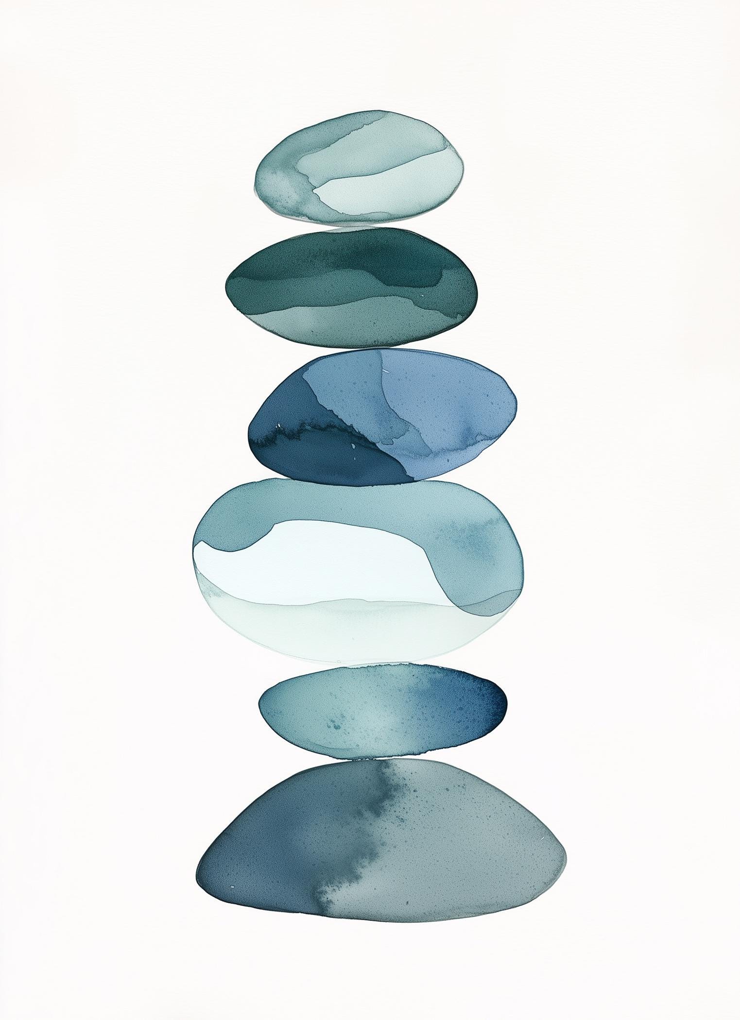 Watercolor Balanced Stones Clipart, 10 High Quality Balanced Stones ...