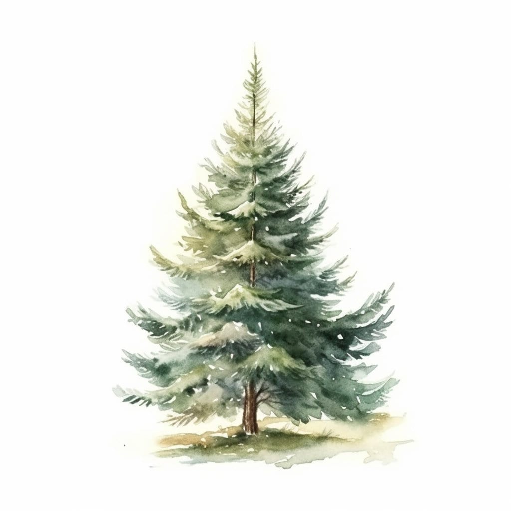 Watercolor Christmas Tree Clipart, 12 High Quality Christmas Tree Jpgs ...