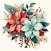 Watercolor Christmas Floral Clipart, 12 High Quality Christmas Floral ...