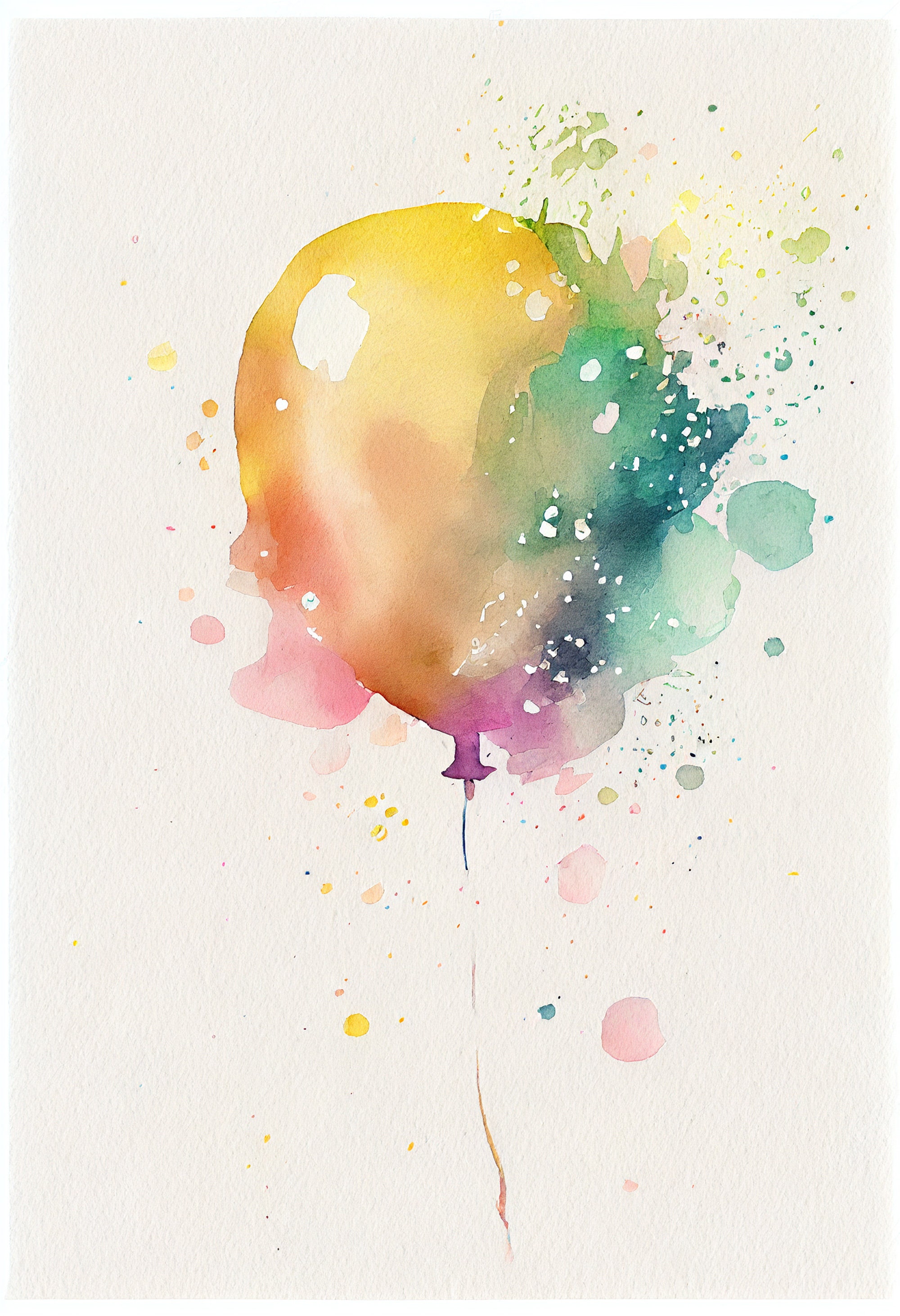 Watercolor Birthday Baloon Clipart, 8 High Quality Watercolor Baloon ...