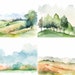 Watercolor Mountains Forest Trees Background, 12 High Quality Mountains ...