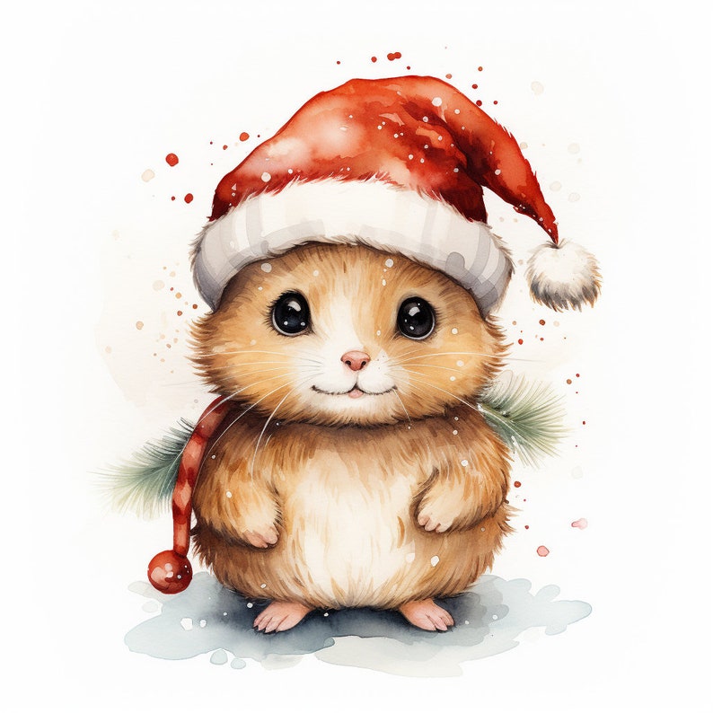 Watercolor Christmas Animals Clipart, 12 High Quality Christmas Animals ...