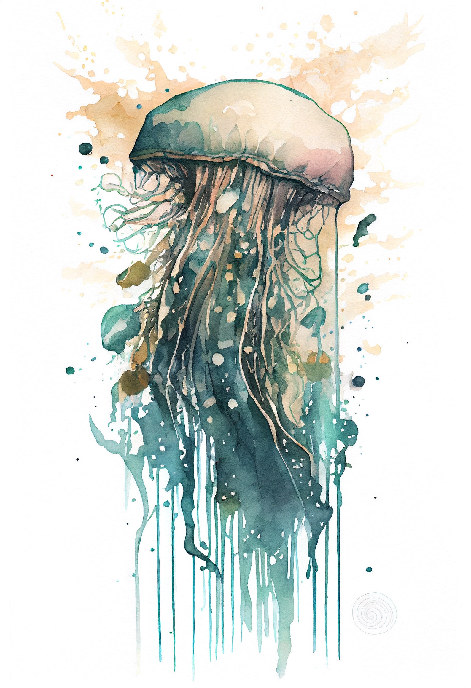 Watercolor Jellyfish Clipart, 10 High Quality Jellyfish Jpgs, for Card ...