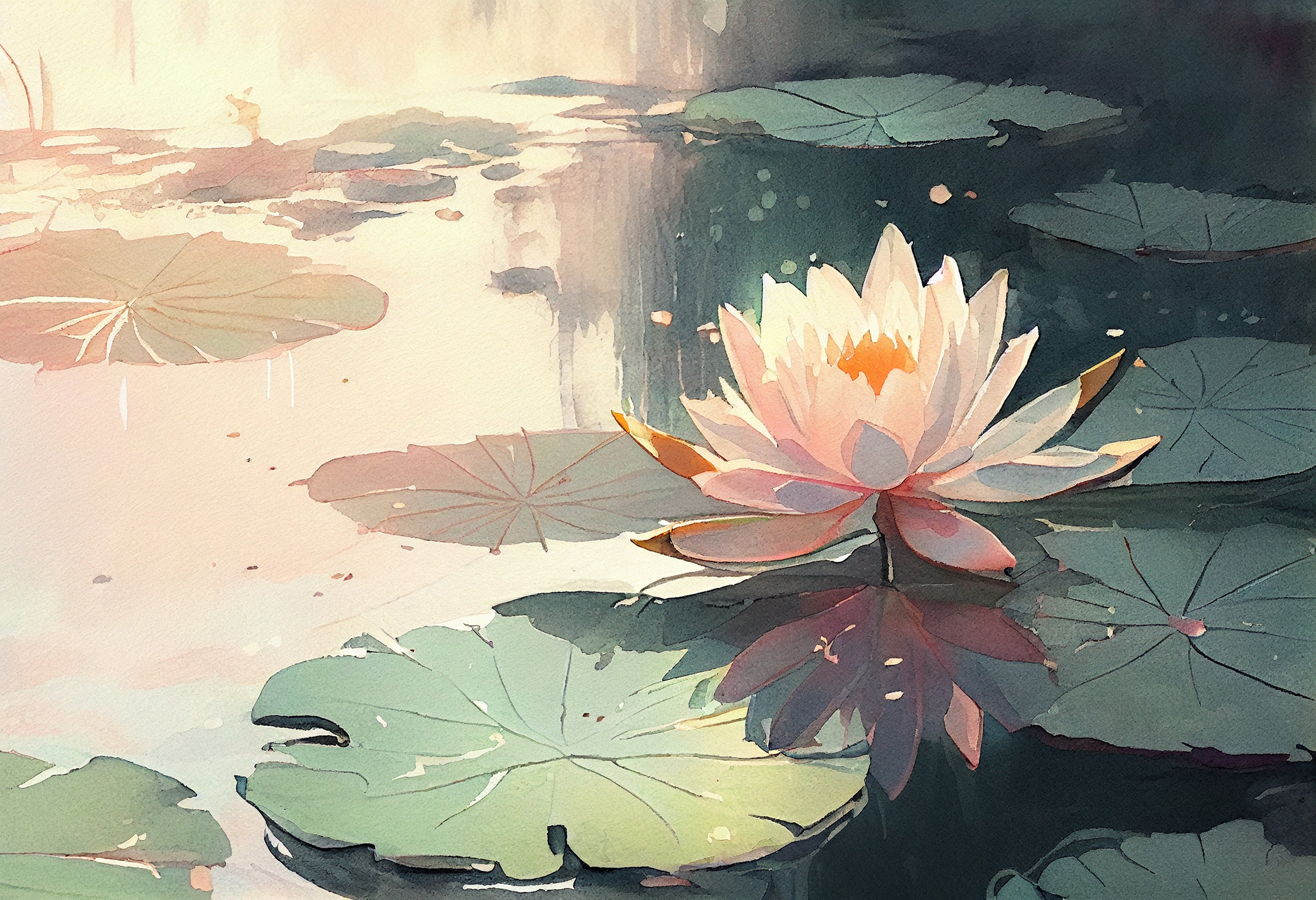 Watercolor Blooming Water Lily Clipart, 9 High Quality Watercolor Lily ...