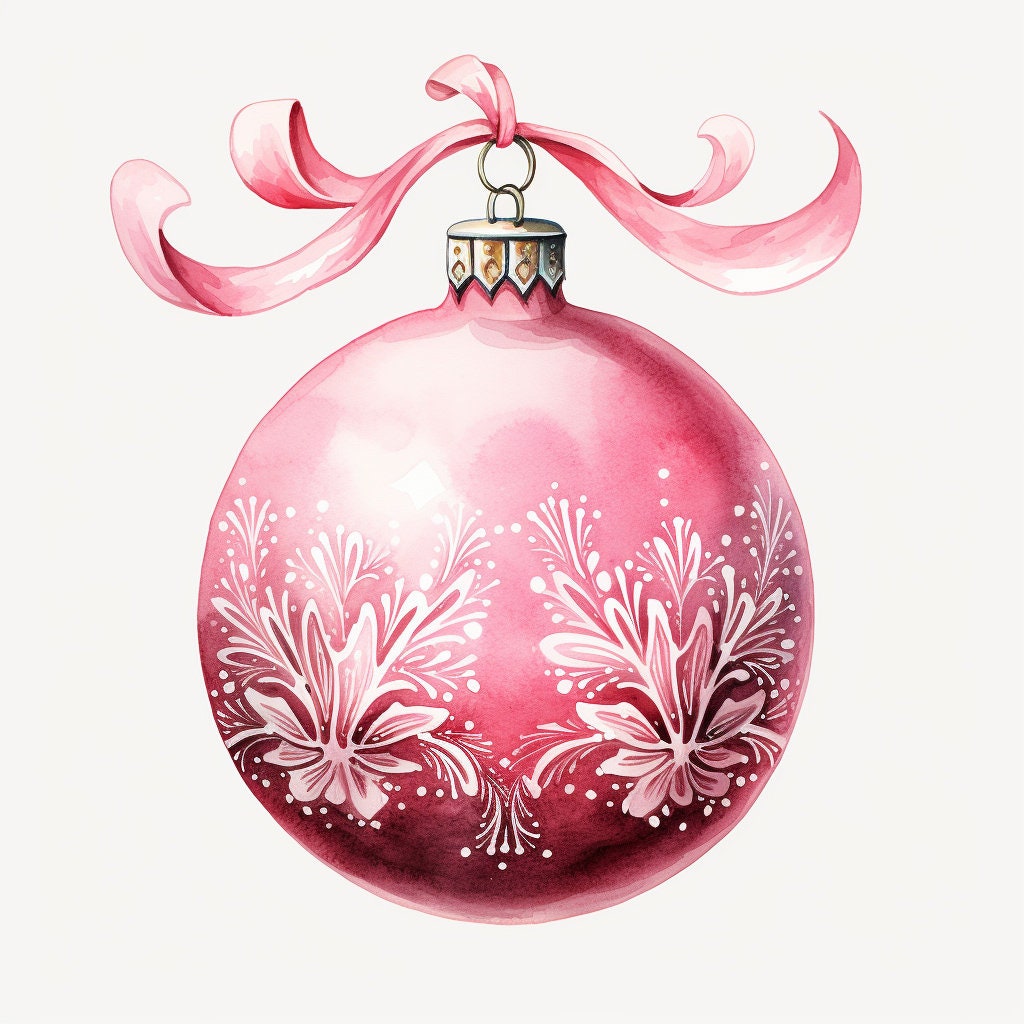 Watercolor Christmas Ornament Clipart, 12 High Quality Christmas ...
