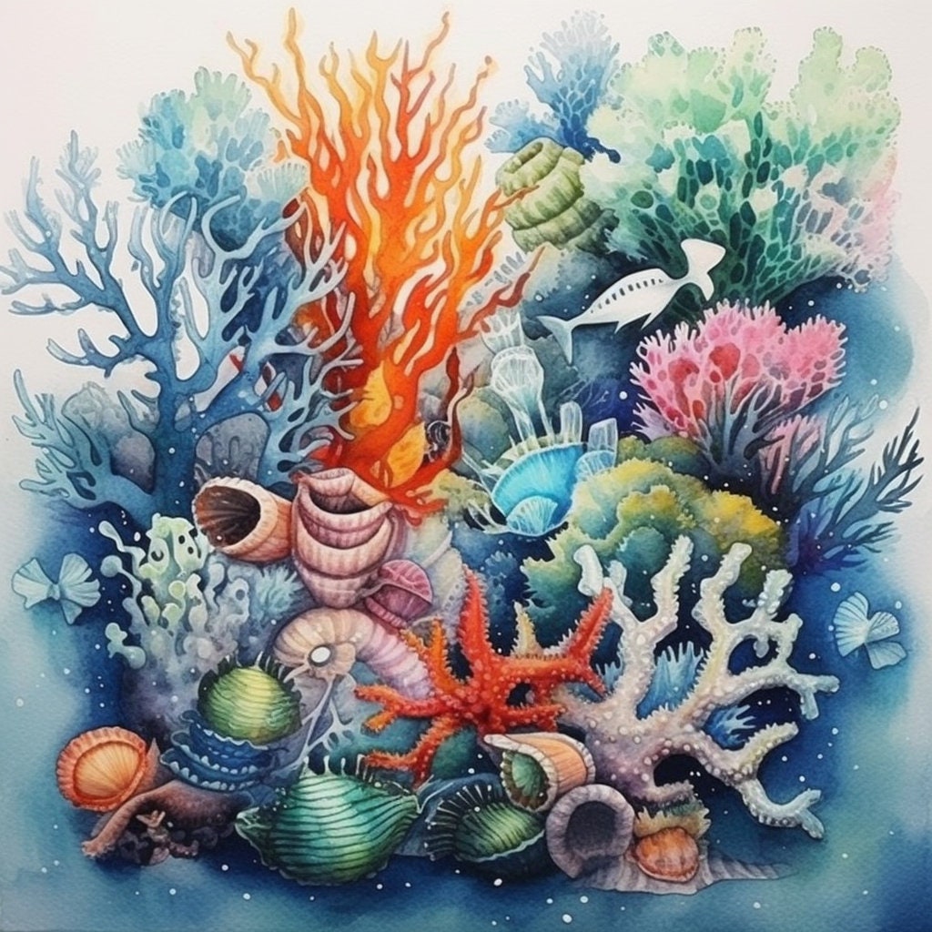 Watercolor Sea Life Colorful Clipart, 9 High Quality Sea Life Colorful ...