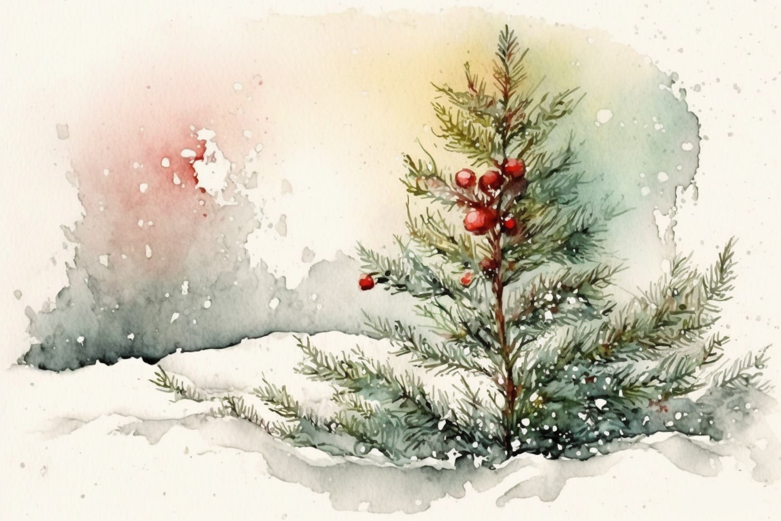 Watercolor Christmas Card Clipart, 12 High Quality Christmas Card Jpgs ...