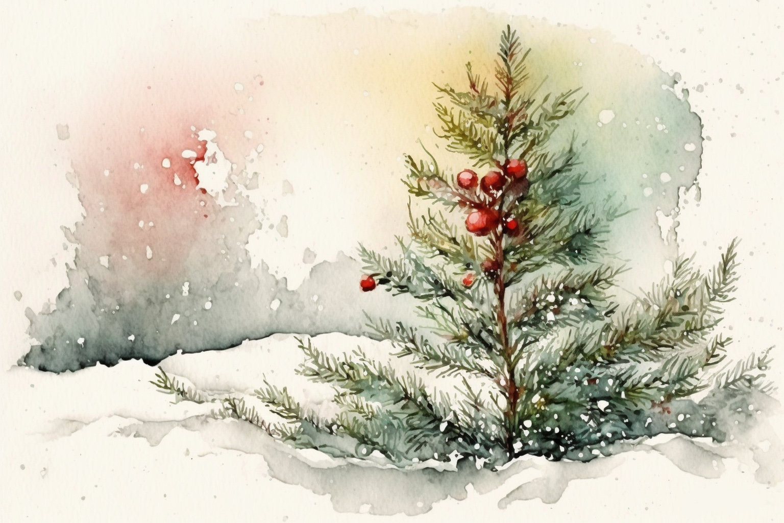 Watercolor Christmas Card Clipart, 12 High Quality Christmas Card Jpgs ...