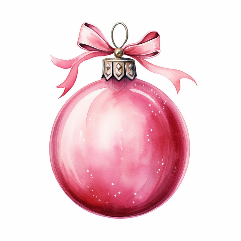 Watercolor Christmas Ornament Clipart, 12 High Quality Christmas ...