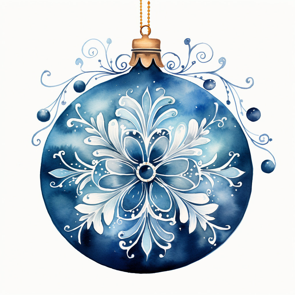 Watercolor Christmas Ornament Clipart, 12 High Quality Christmas ...