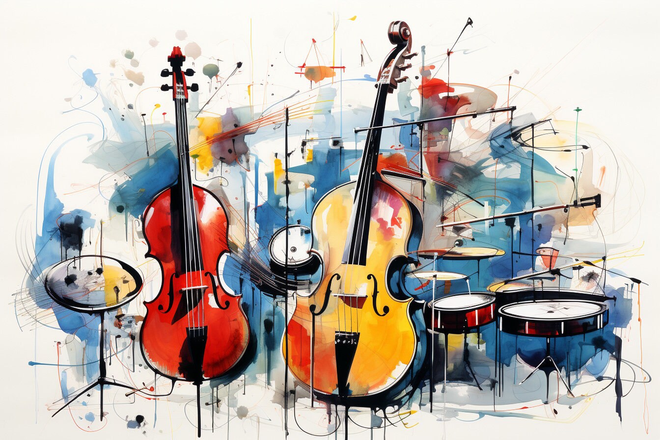 Watercolor Musical Instruments Clipart, 10 High Quality Watercolor ...