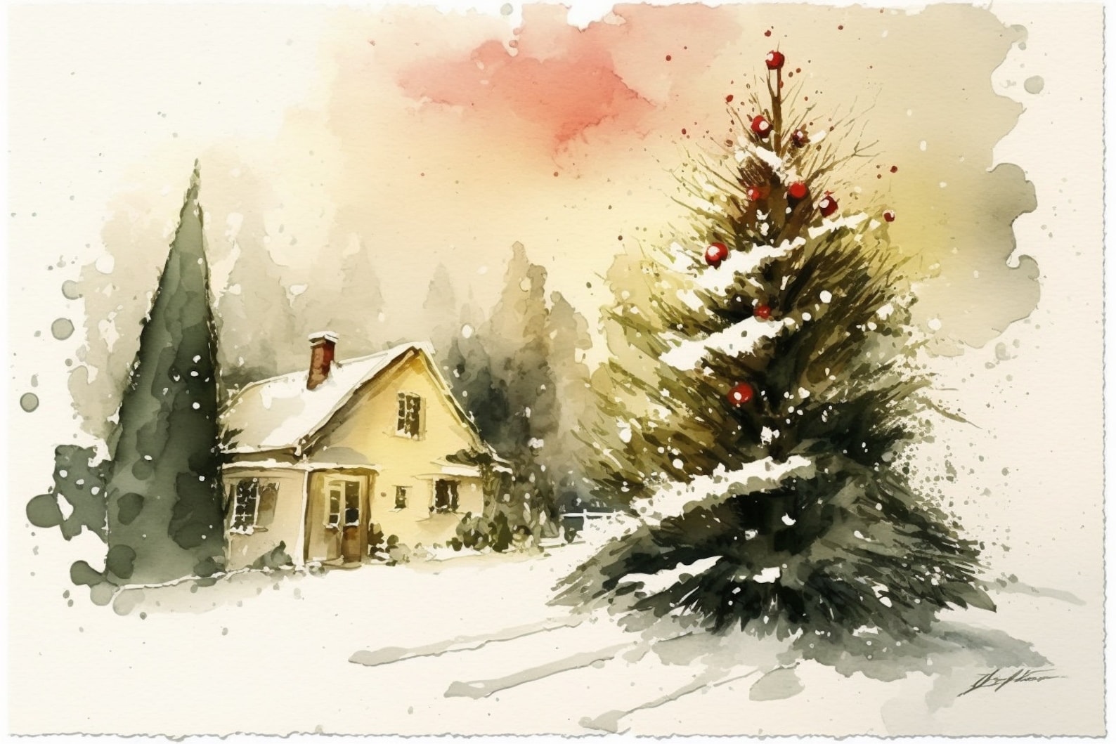 Watercolor Christmas Card Clipart, 12 High Quality Christmas Card Jpgs ...