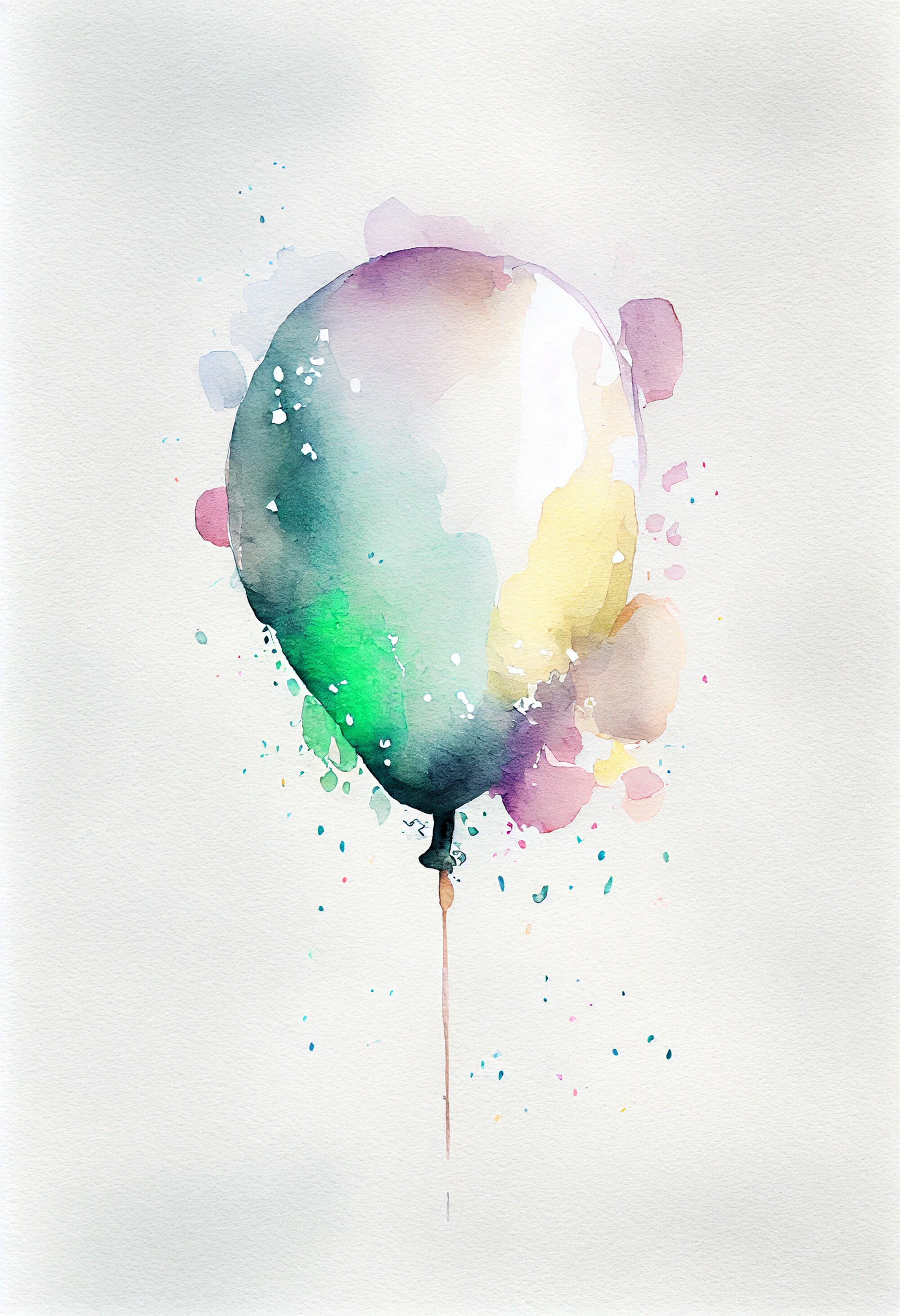 Watercolor Birthday Baloon Clipart, 8 High Quality Watercolor Baloon ...