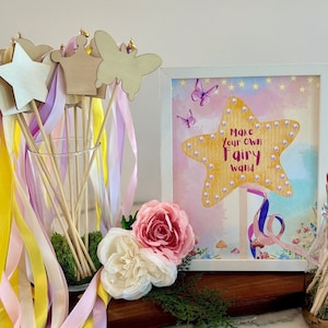 Make Your Own Fairy Wand Sign Printable for Fairy Birthday Party ...