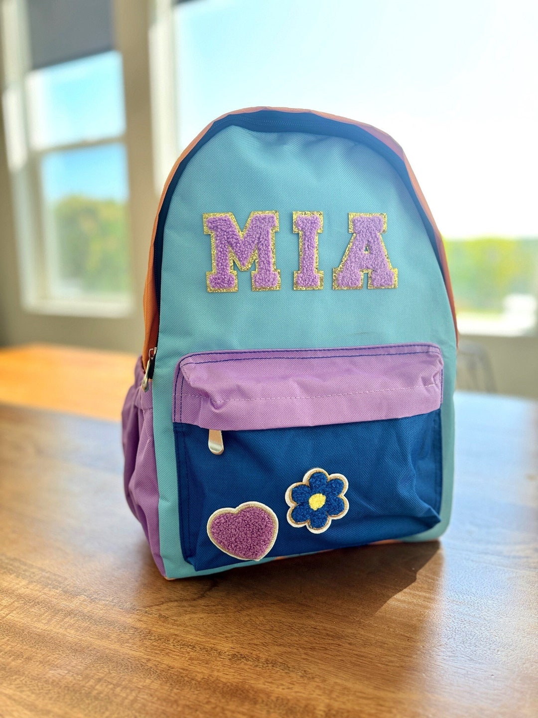 Custom Patch Letter Backpack Chenille Patch Bag Customizable Backpack ...