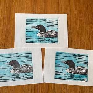 Lone Loon, Original Lino Cut Art - Etsy