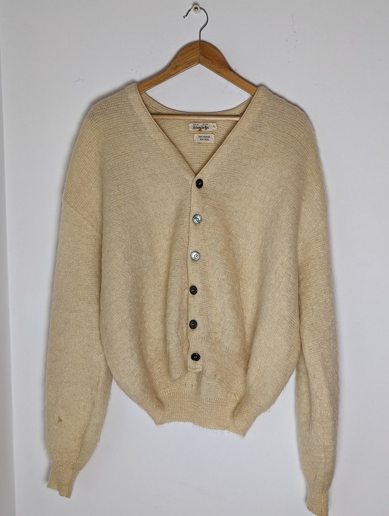 Vintage Cream Mohair Cardigan - Etsy