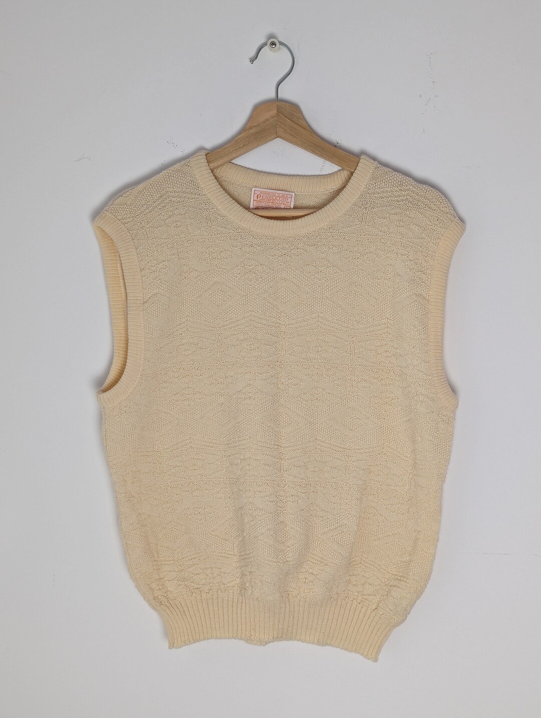 Vintage 1970s Pendleton Knit Sweater Vest / Cream White - Etsy