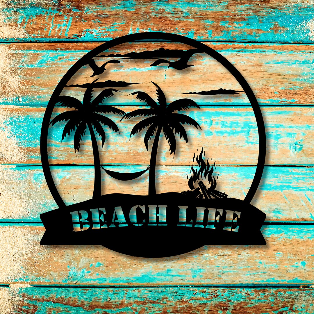Personalized Metal Beach Life Camping Sign for Nature Lovers, Custom ...