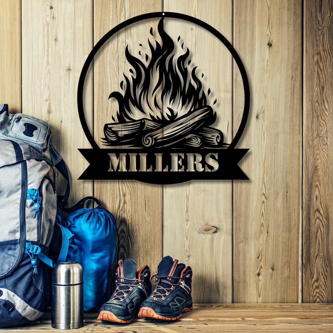 Personalized Metal Campfire Sign for Nature Lovers, Custom Gift for ...