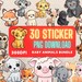 Cute Baby Animals PNG Stickers, Sticker Png Bundle, Printable Stickers ...