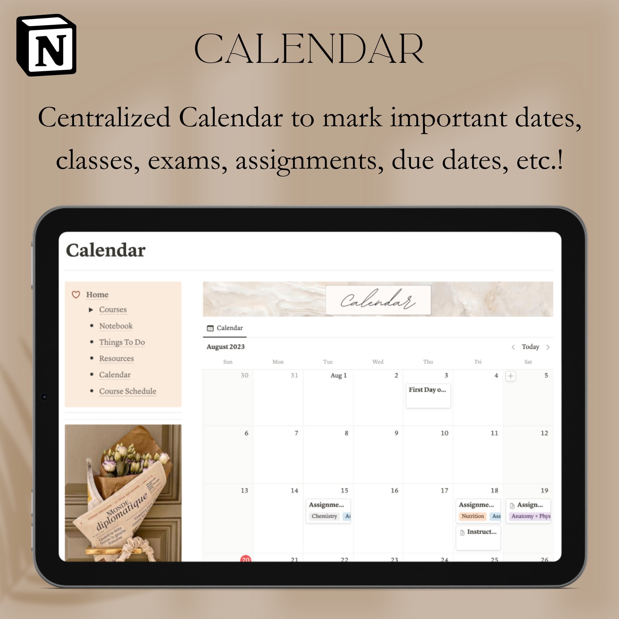 Notion Student Planner | Notion Student | Notion Template | College ...