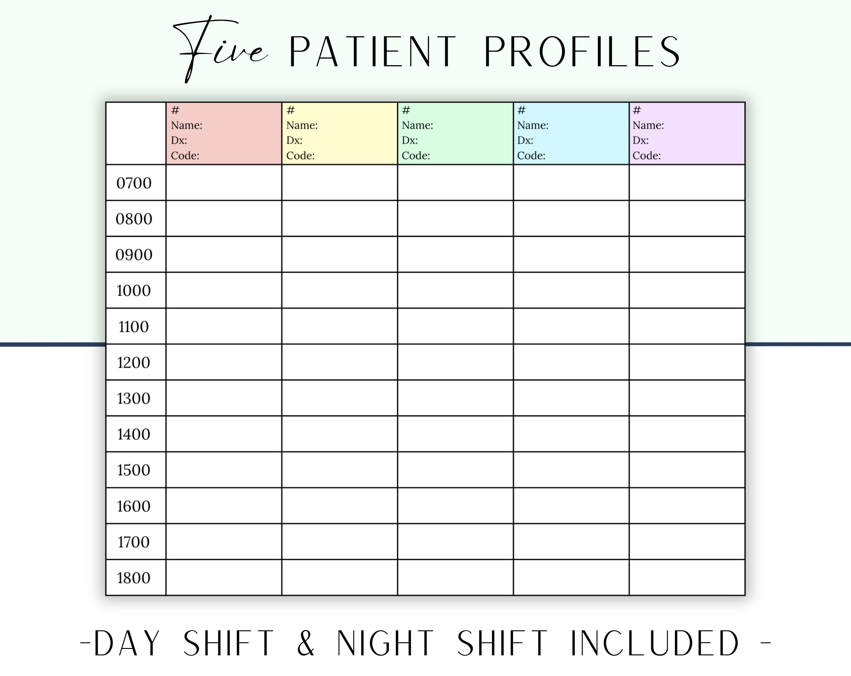 Nurse Shift Planner: Hourly Patient Care Organizer (PDF) - Etsy