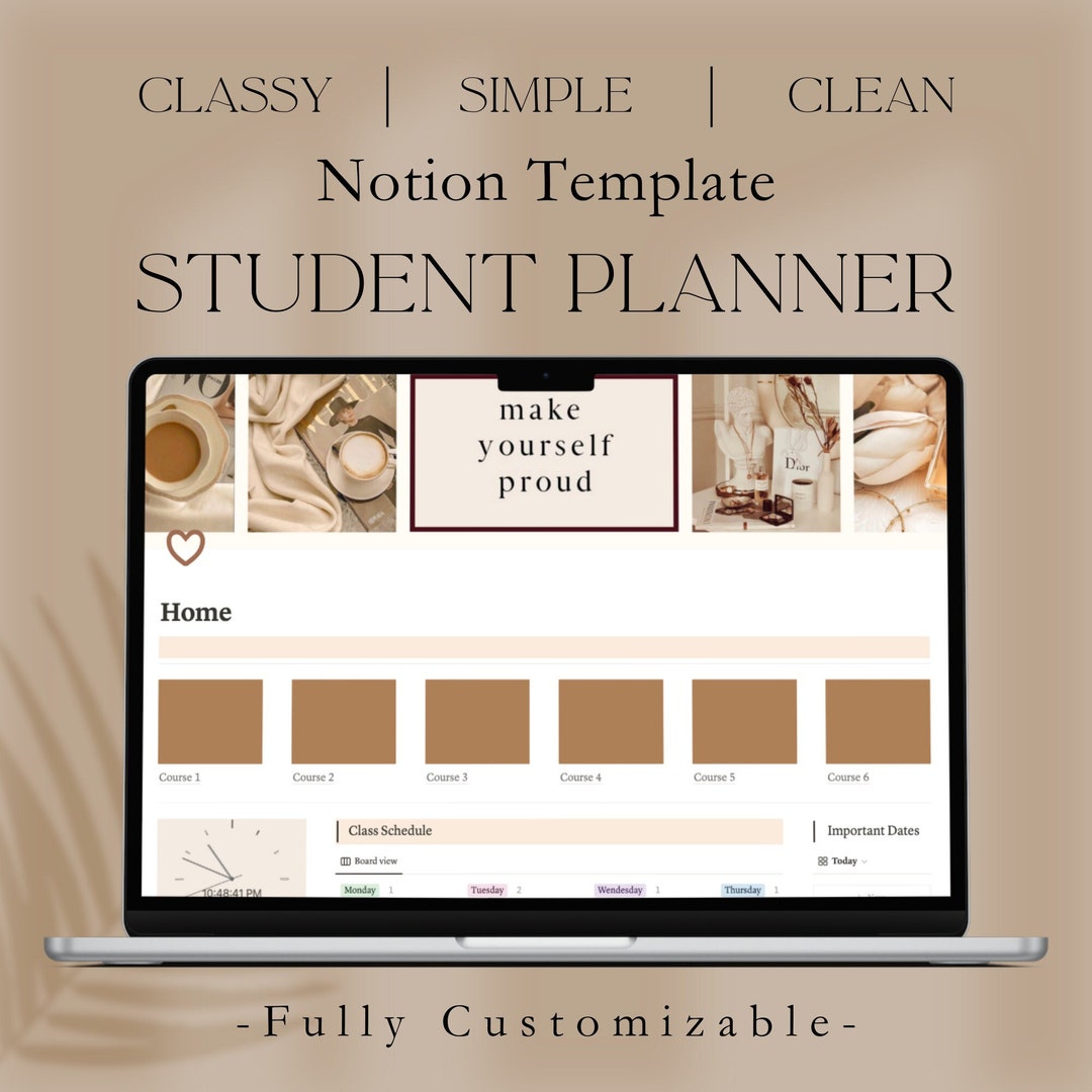 Notion Student Planner | Notion Student | Notion Template | College ...