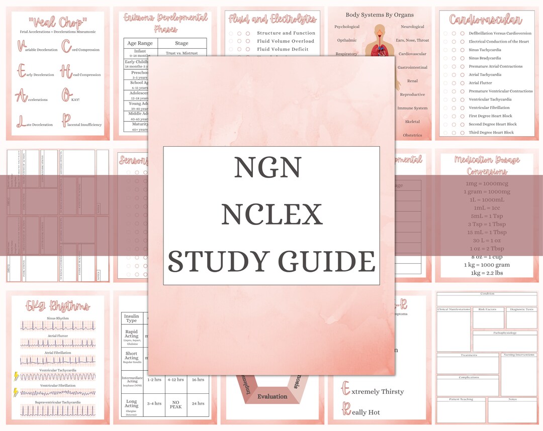 NCLEX Study Guide: Nursing Notes & Concept Maps (digital Product) - Etsy
