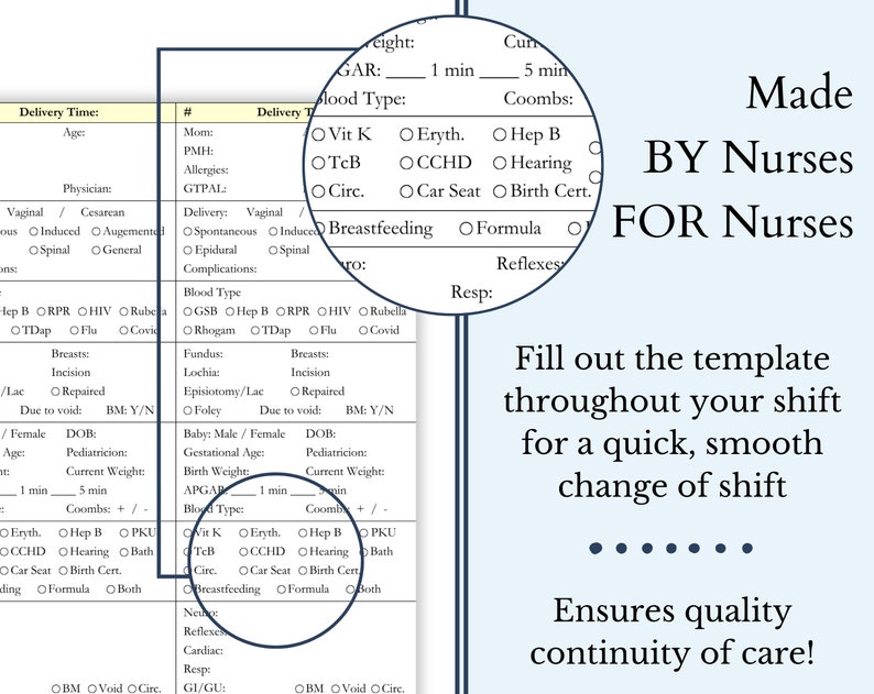 Mother Baby Report Sheet | Postpartum Report Sheet | Nurse Brain Sheet ...