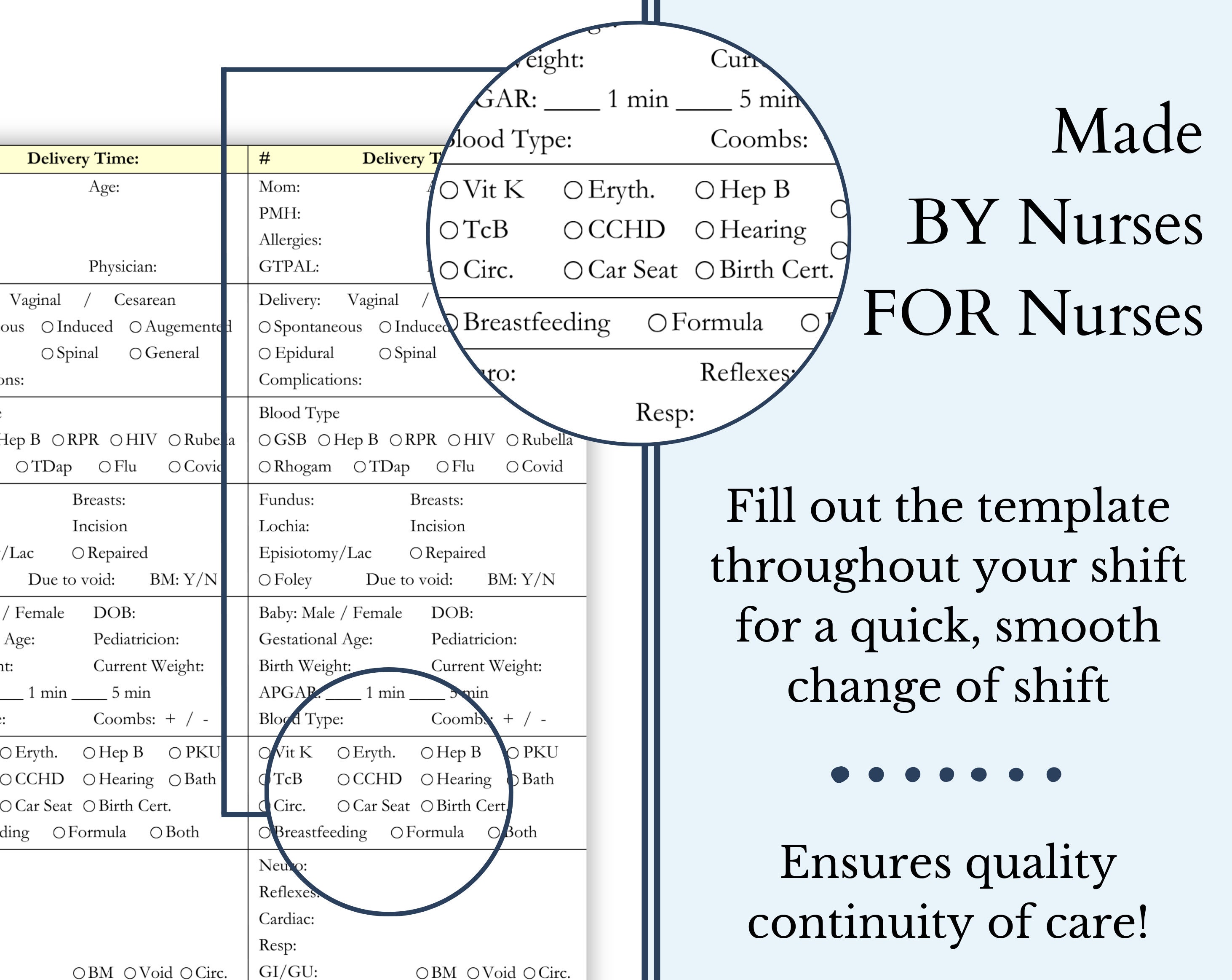 Mother Baby Report Sheet | Postpartum Report Sheet | Nurse Brain Sheet ...