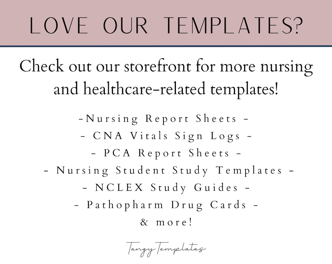 CNA Report Sheet | PCT Report Sheet | Vital Signs Sheet | Nursing ...
