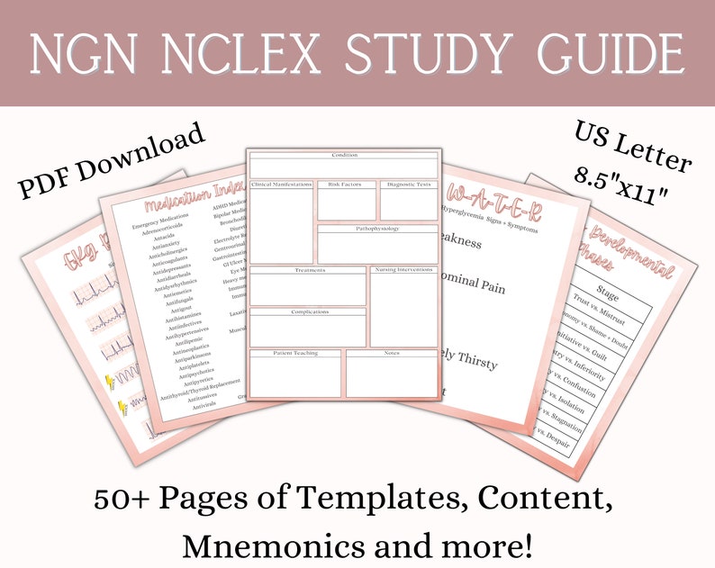 NCLEX Study Guide: Nursing Notes & Concept Maps (digital Product) - Etsy