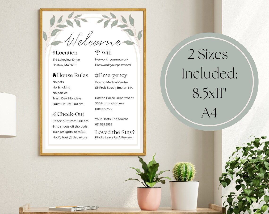 Airbnb Welcome Sign Airbnb Template Airbnb House Rules - Etsy