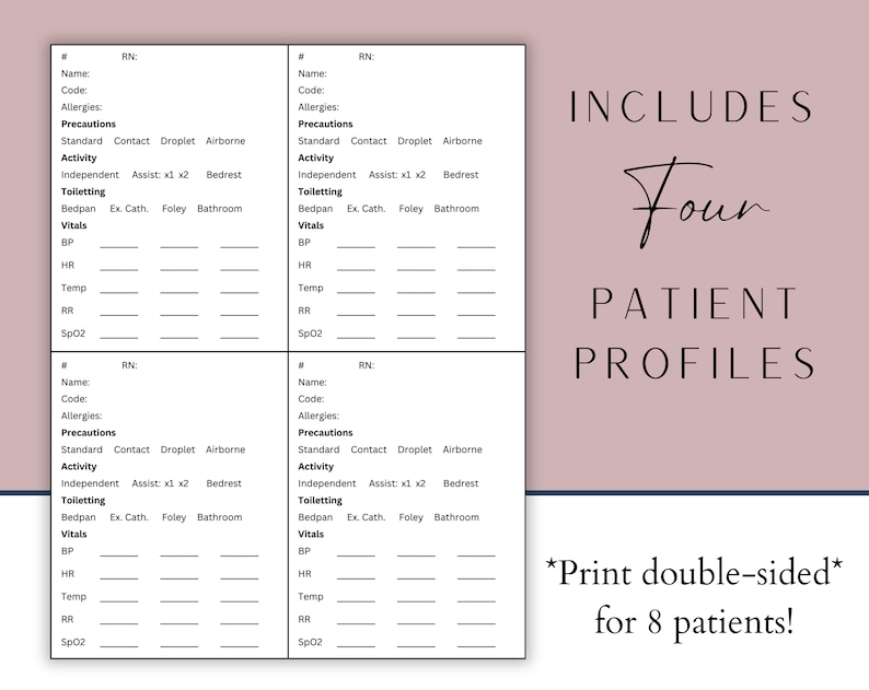 CNA Report Sheet | PCT Report Sheet | Vital Signs Sheet | Nursing ...