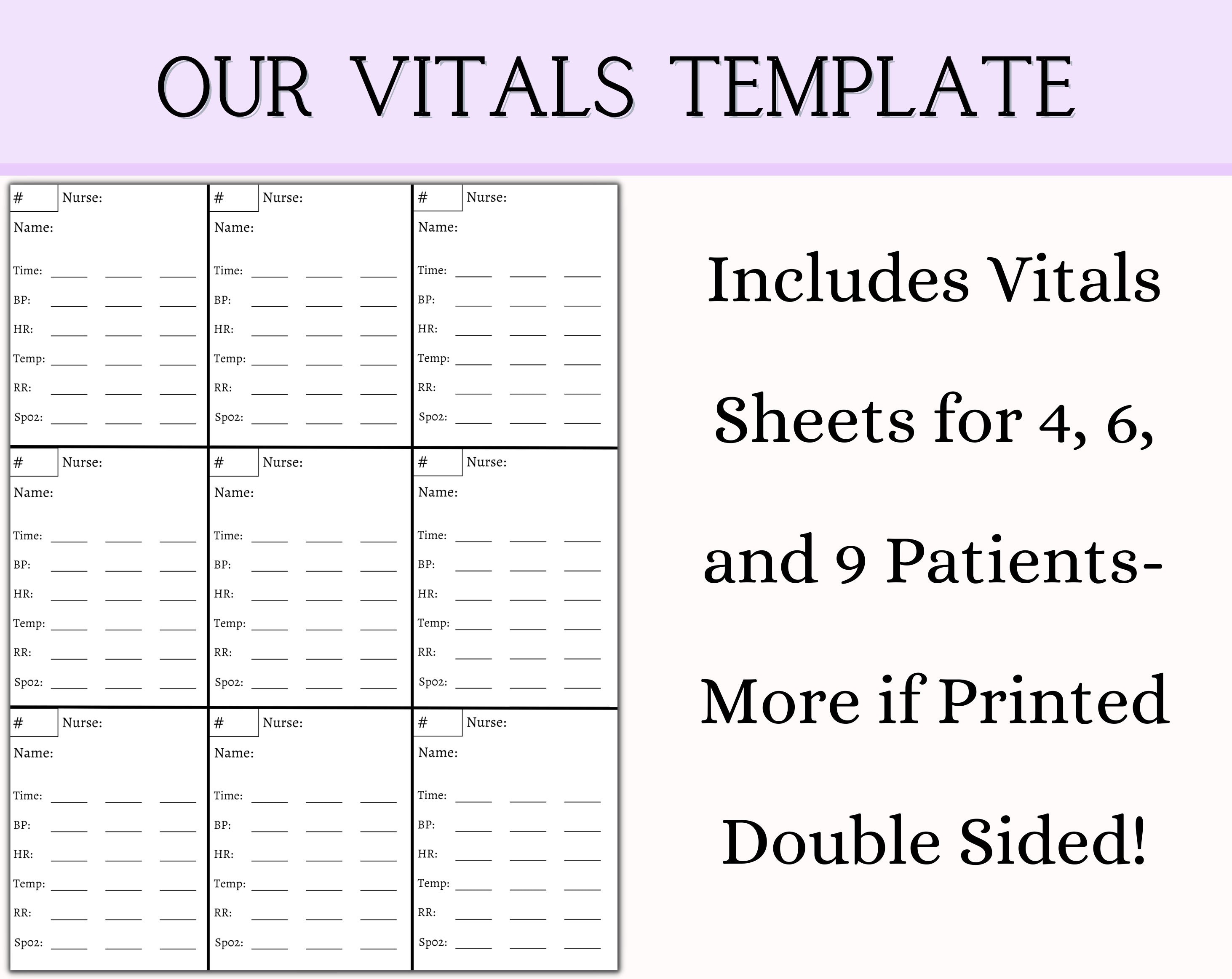 Vital Signs Sheet, Nursing Bundle, CNA Report Sheet, Nurse Report Sheet ...