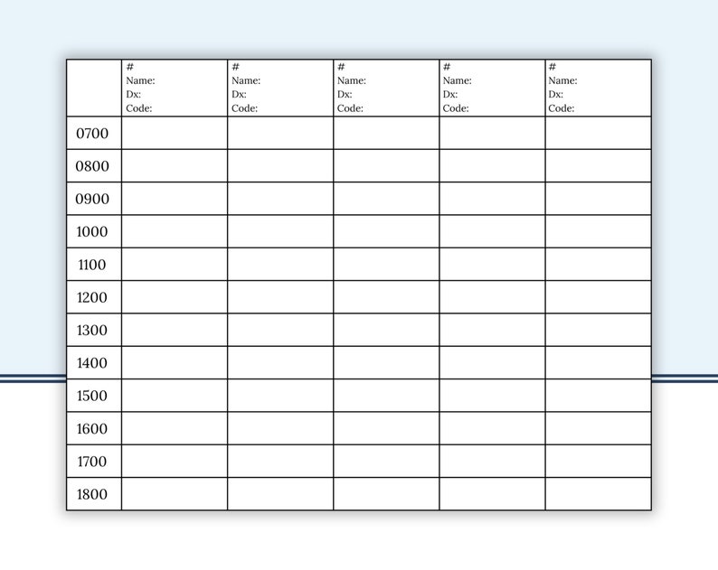 Nurse Hourly Planner | Nurse Shift Organizer | 12 Hour Shift Report ...