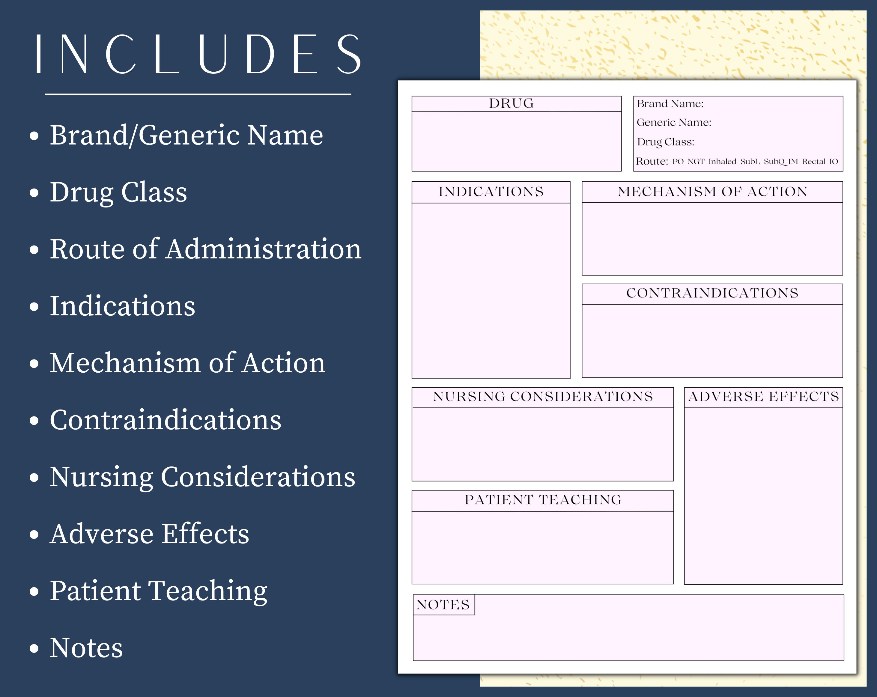 Nursing Drug Card Template Nursing Notes Pharmacology Notes Nursing ...