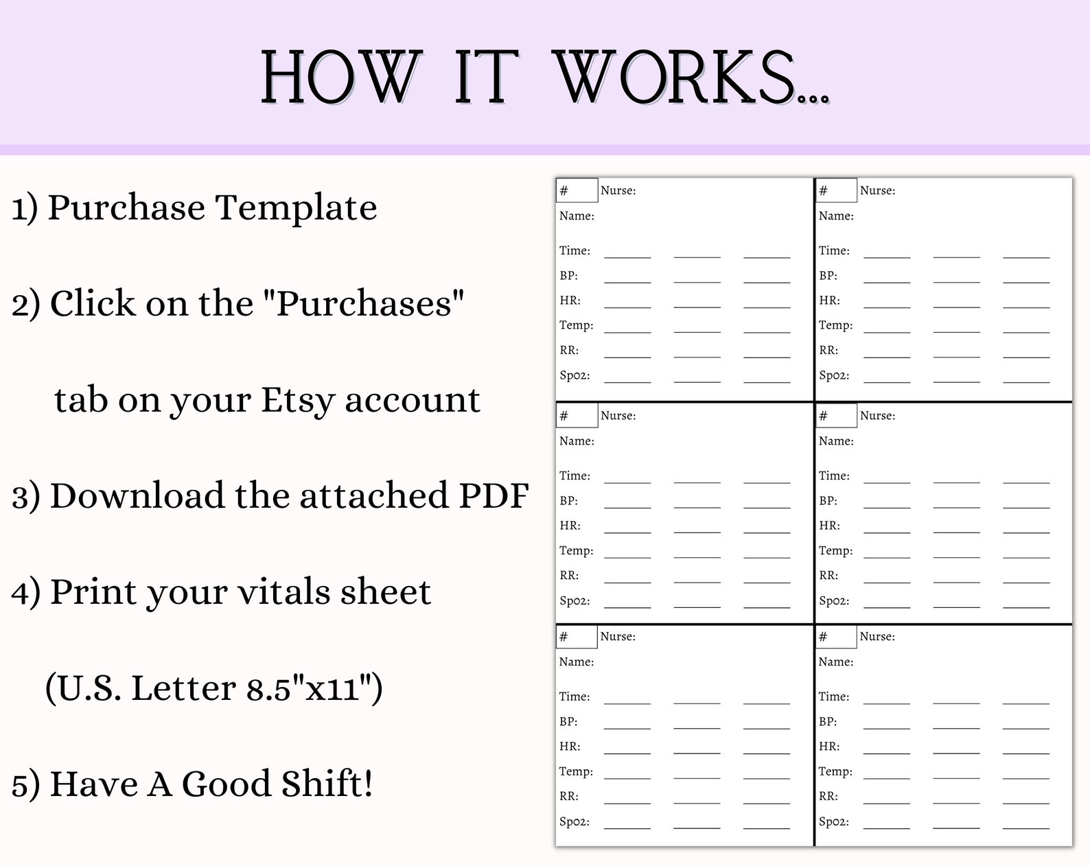 Nurse Report Sheet Bundle: Vital Signs Tracker (PDF Digital Download ...