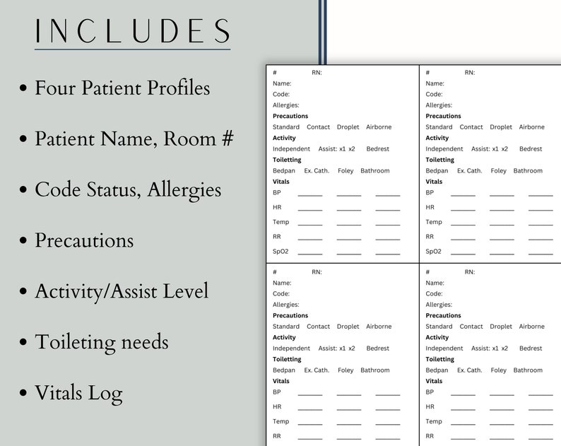 CNA Report Sheet | PCT Report Sheet | Nursing Assistant Report | Vital ...