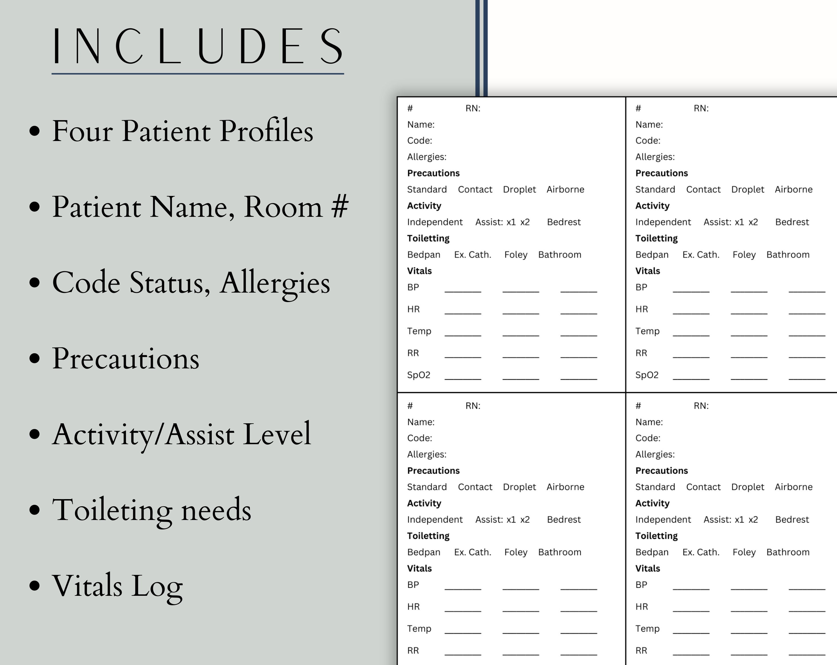 CNA Report Sheet | PCT Report Sheet | Nursing Assistant Report | Vital ...