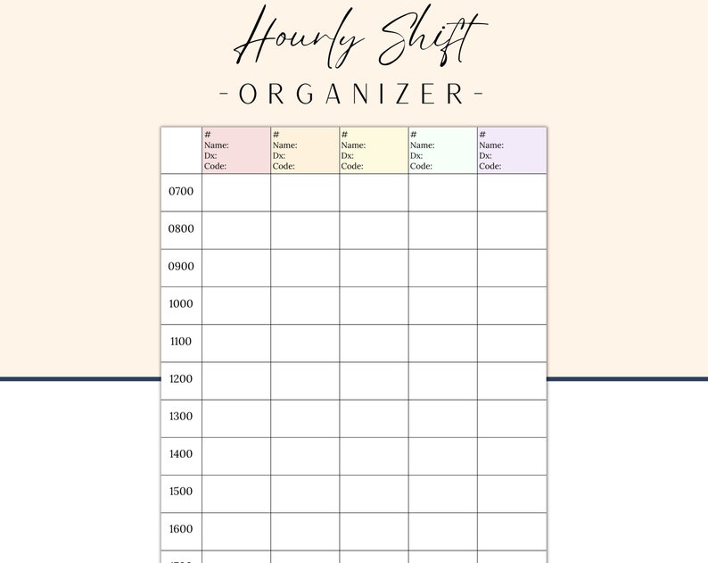 Nurse Hourly Shift Organizer: I&O Tracker (PDF) - Etsy