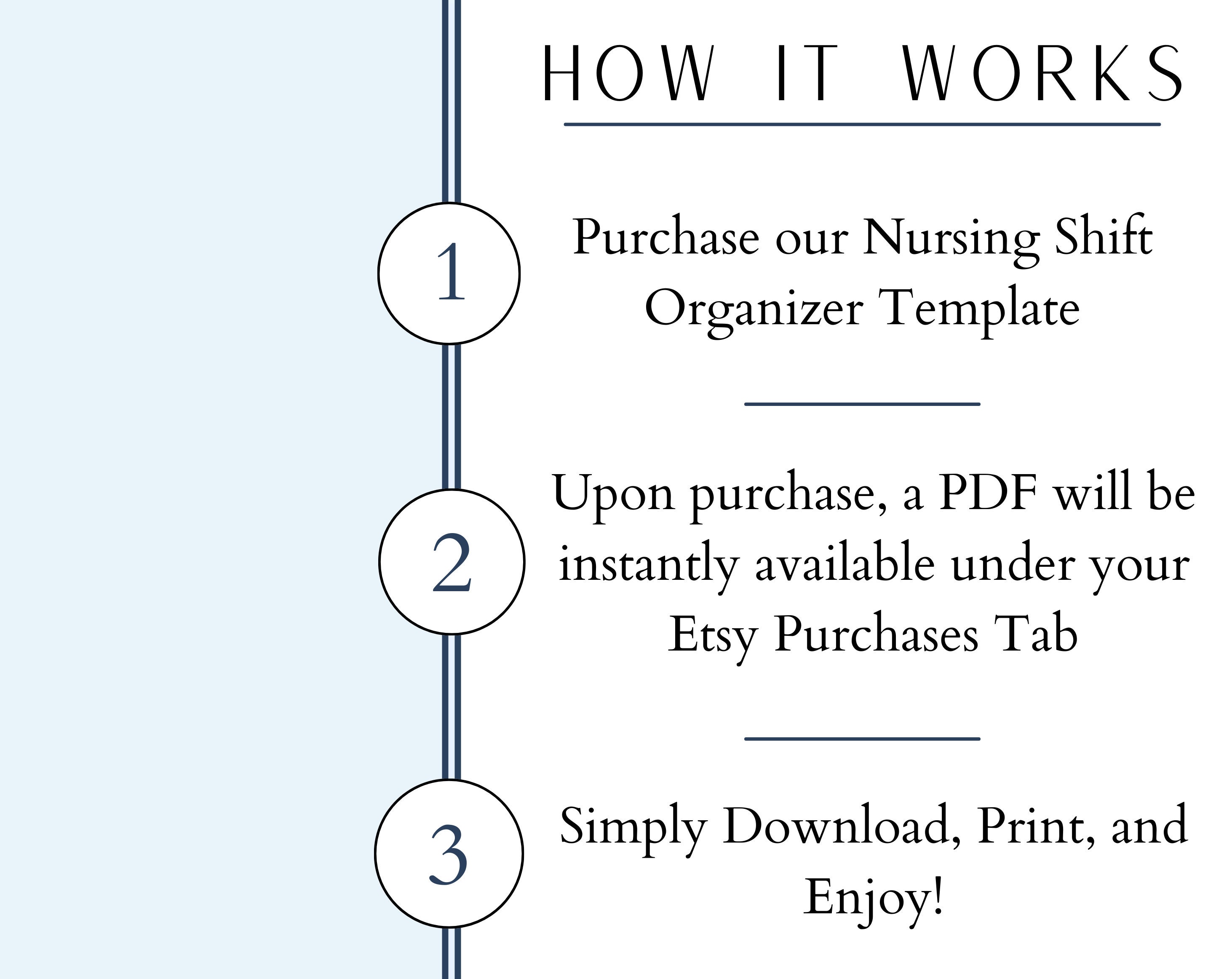 Nurse Hourly Planner | Nurse Shift Organizer | 12 Hour Shift Report ...