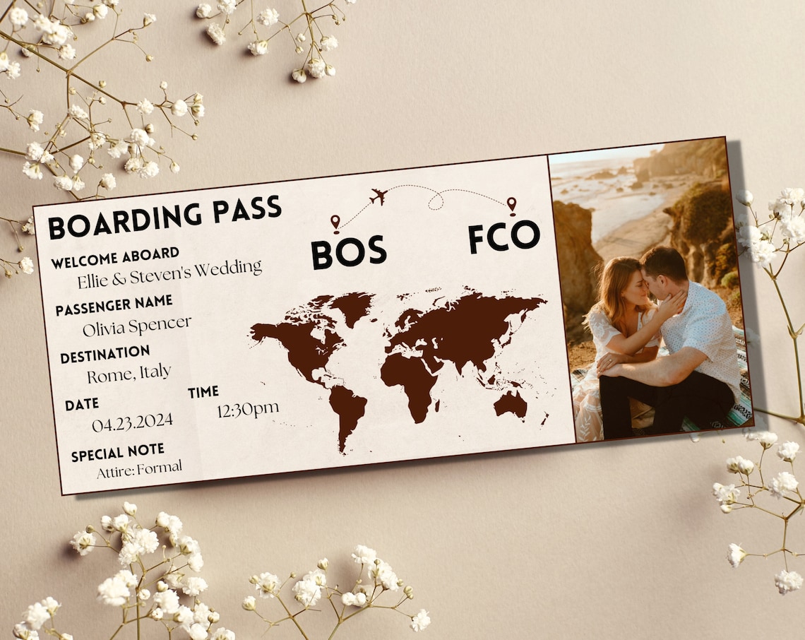 Boarding Pass Wedding Invitation Passport Invitation - Etsy