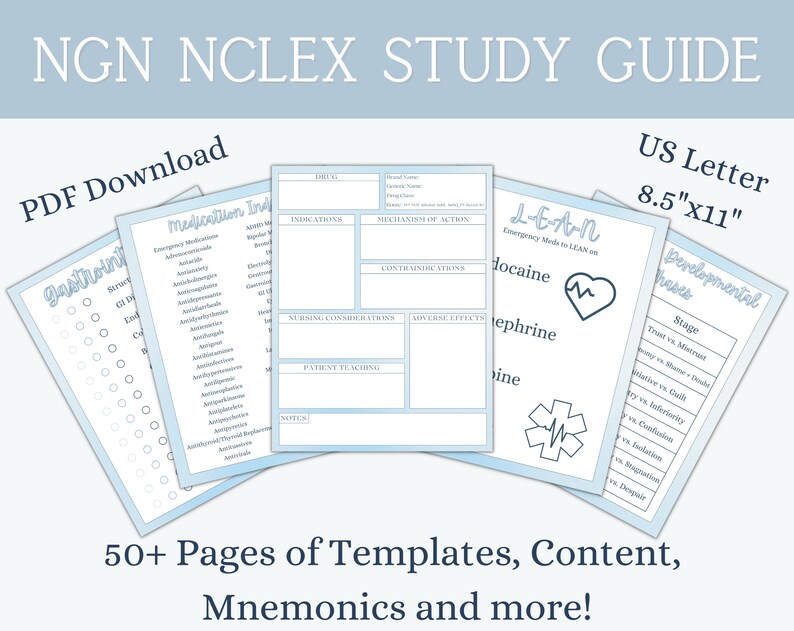 NCLEX Study Guide: Nursing Notes & Concept Maps (digital Product) - Etsy